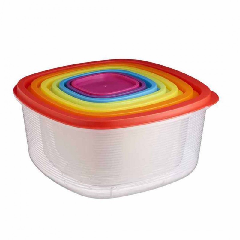 Multi Coloured Lids Containers