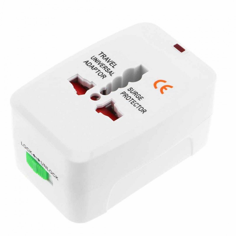White Multi Purpose Global Universal Travel Adapter Plug