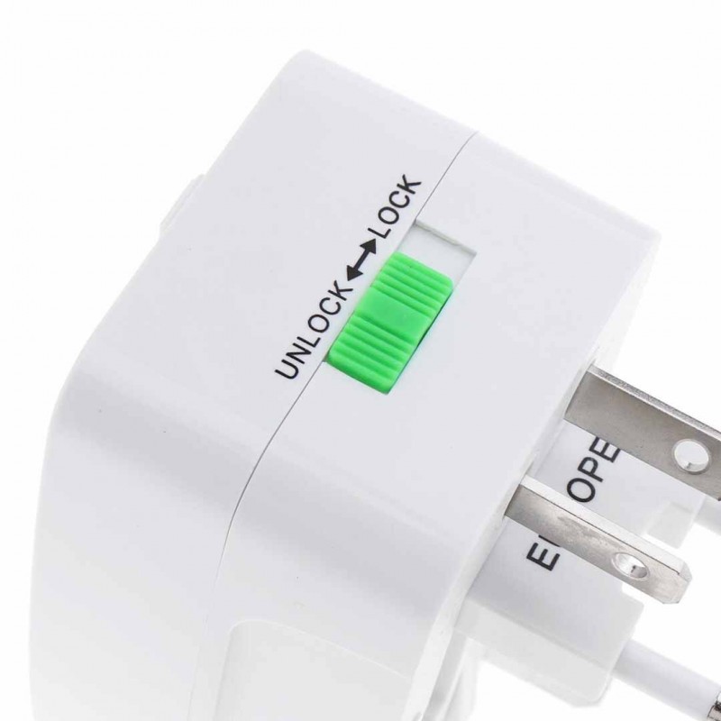 White Multi Purpose Global Universal Travel Adapter Plug