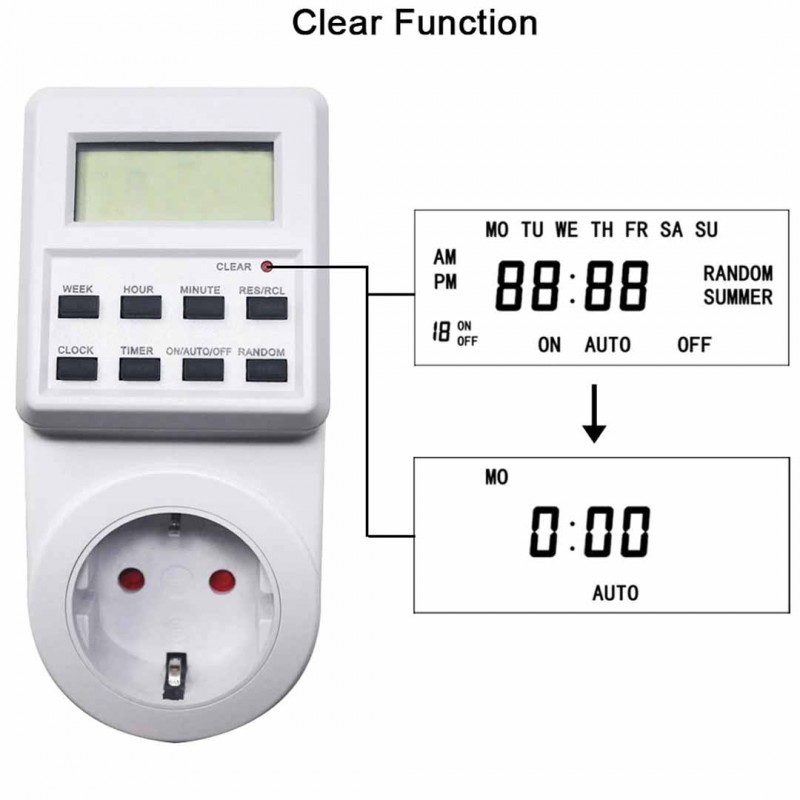 Hours Weekly Timing Electronic Digital Timer Switch