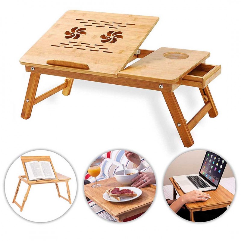Laptop Stand Table with Drawer to Organize Stationary Item