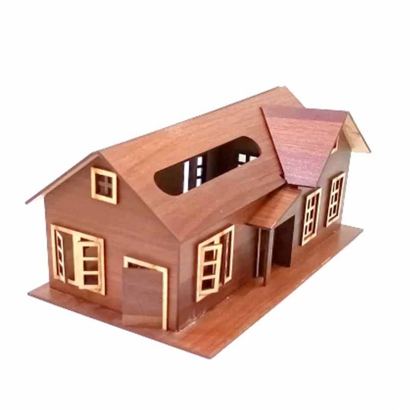 House Shaped Fine Wood Tissue Box