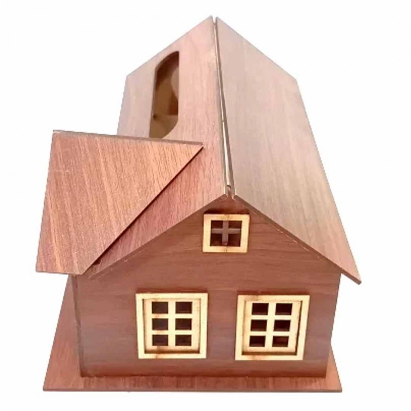House Shaped Fine Wood Tissue Box