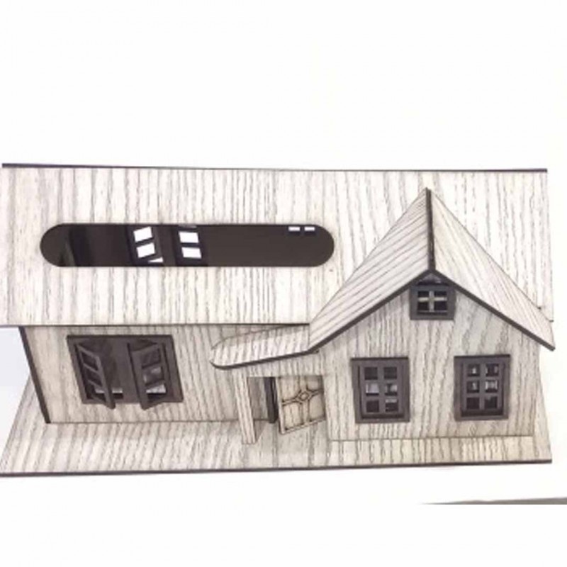 House Shaped Fine Wood Tissue Box