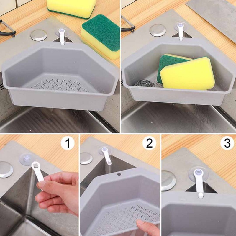 Triangular Corner Sink Drain Rack