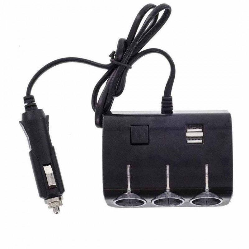 Car Adaptor Triple Con USB