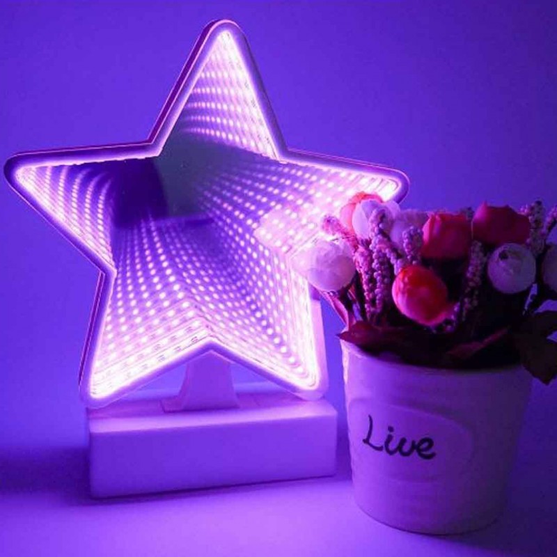 3d Star Tunnel Mirror Led Light Lamp