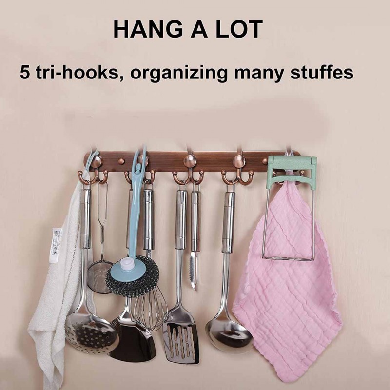 Wall Mounted 5 Tri Hooks