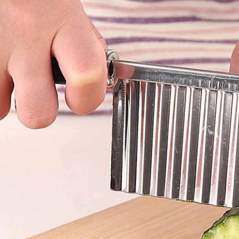 Potato Crinkle Cutter Wavy Vegetable for Waffle Fries, Chips, and More ...