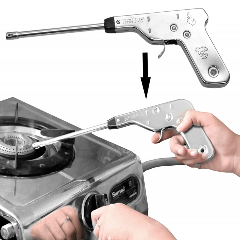 Electric Lighter Gun Shape Spark Igniter for Stove Grill Fireplace ...