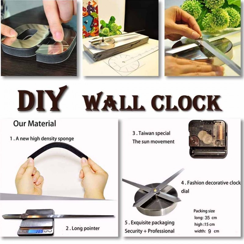 3D Silent Acrylic Material Clock
