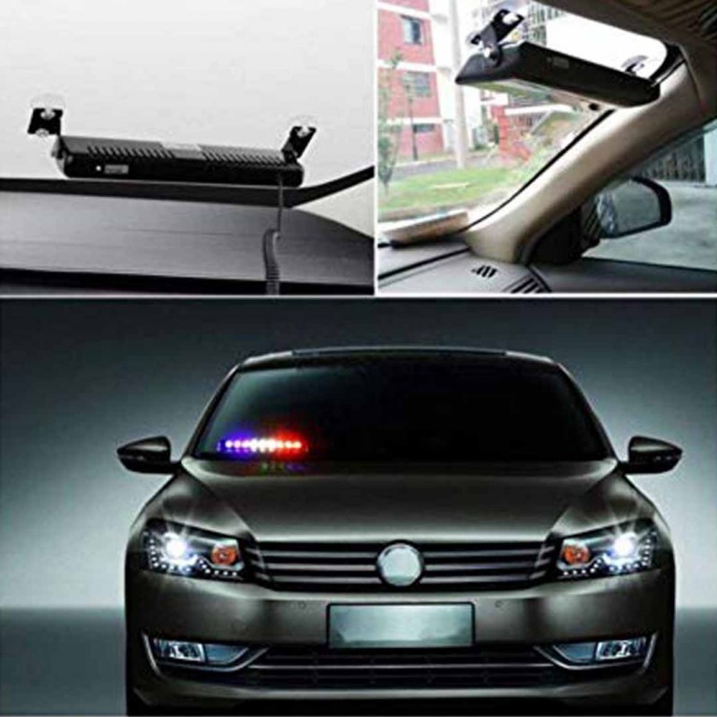 Car Emergency Light 9 LED Red Blue Flasher Strobe Light