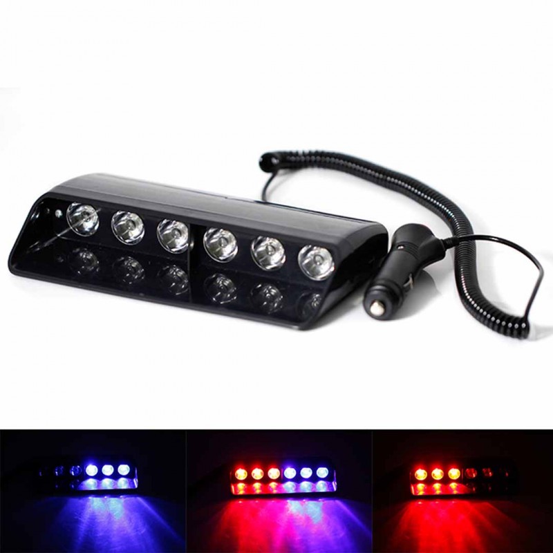 High Power DC Motorcycle LED Emergency Lights Red Blue