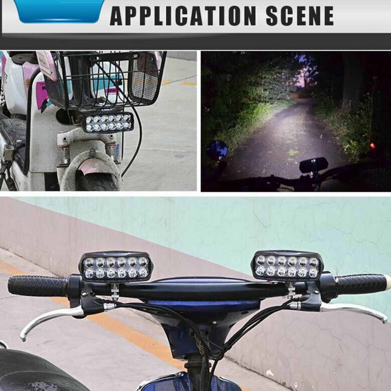Motorcycle 8 LED External Headlight Spot Light Fog Driving Lamp Waterproof
