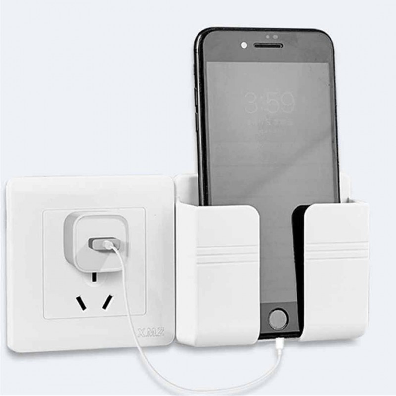 Multifunction Wall Mount Remote Control Plug Mounted Storage Box