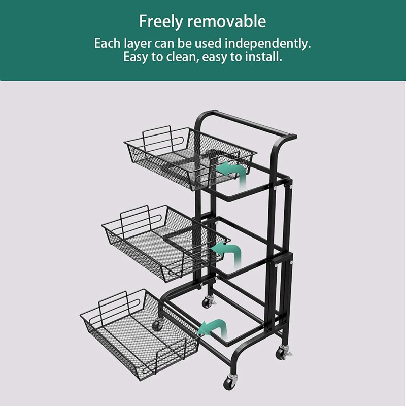 3 Tier adjustable Utility Cart