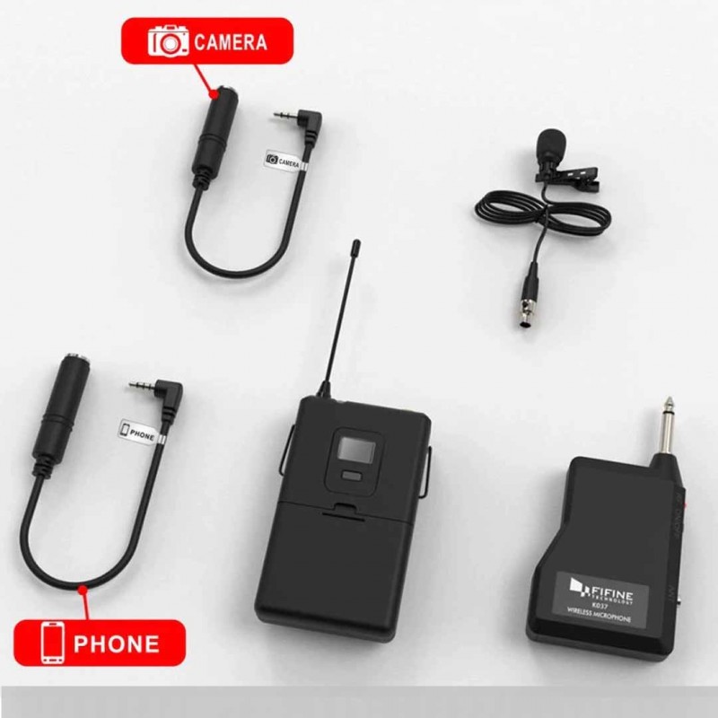 Wireless Lavalier Lapel Microphone System With Bodypack Transmitter ...