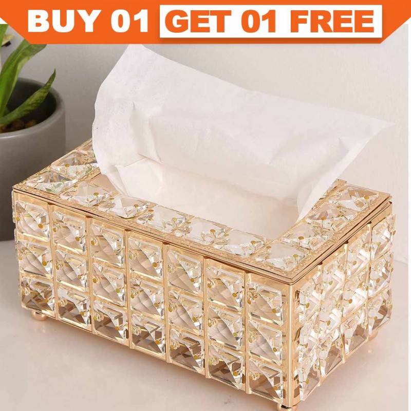 Crystal Tissue Box Cover Buy 01 & Get 01 Free