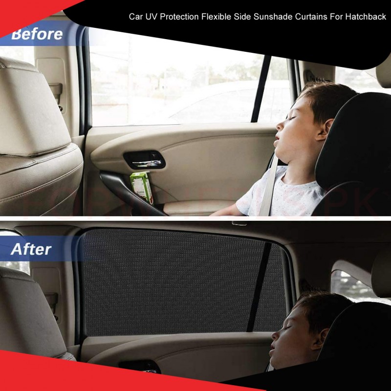 Car UV Protection Flexible Side Sunshade Curtains For Hatchback 4 Pcs