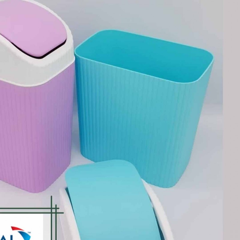 Mini Table Trash Can With Swing Top Lid