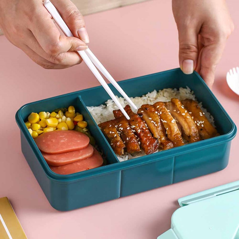 Portable Lunch Box 2 Compartment With Spoon