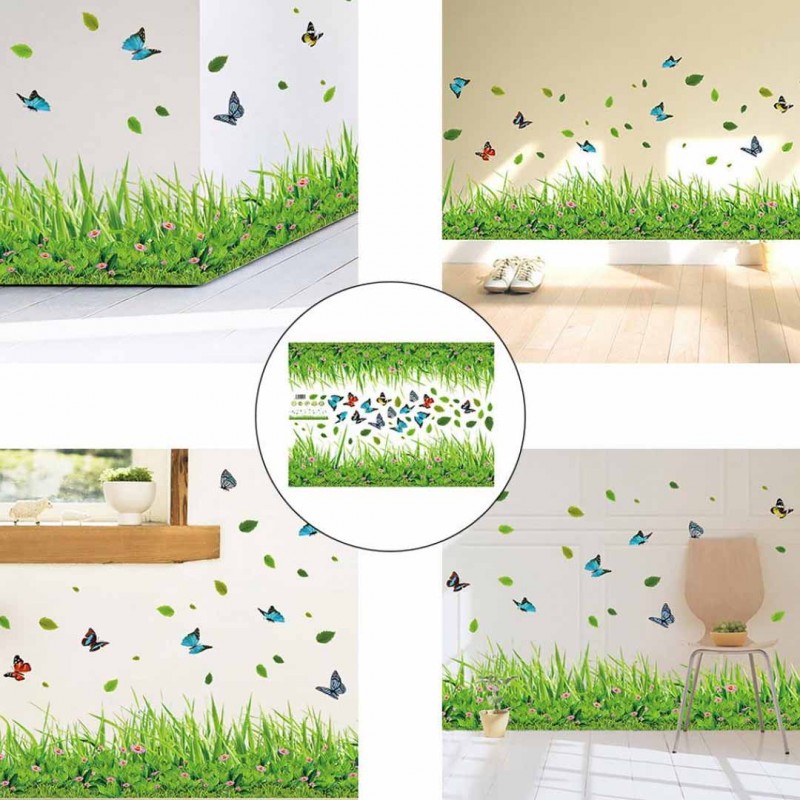 3D Green Grass PVC Wall Sticker