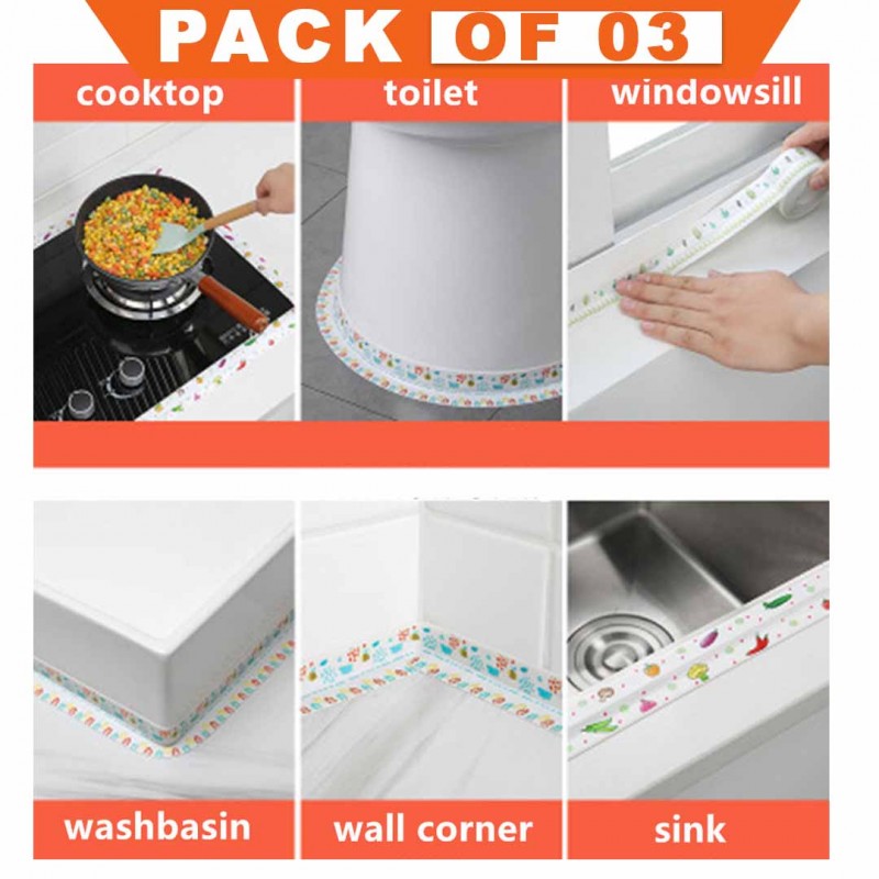 Kitchen Sink Seam Stickers Self Adhesive Adhesive Tape Pack of 03