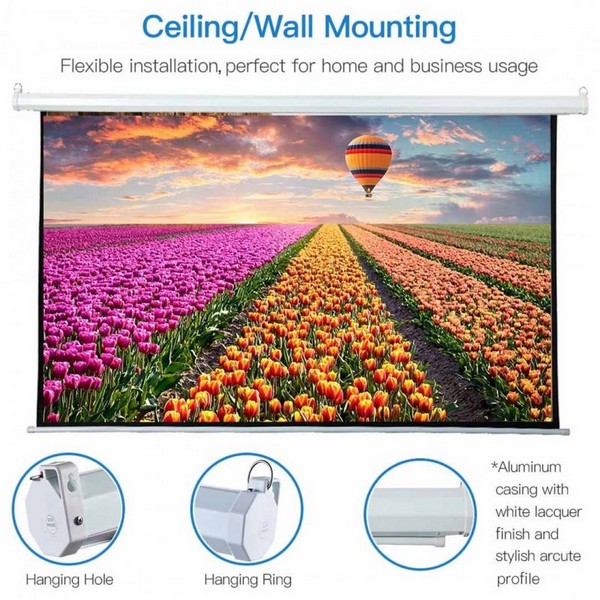 Projector Screen 72 Inch Manual 6x6 Feet 1:1 MW - High Quality ...