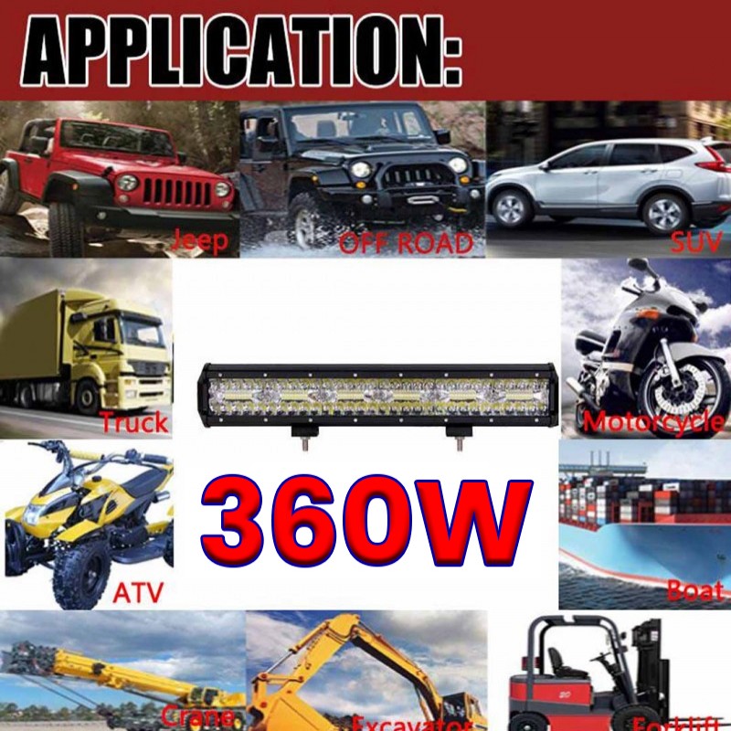 Single Color LED Light Bar Combo Waterproof Spot Lights 360W