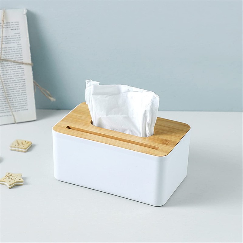 Multifunctional Bamboo Tissue Box Cover