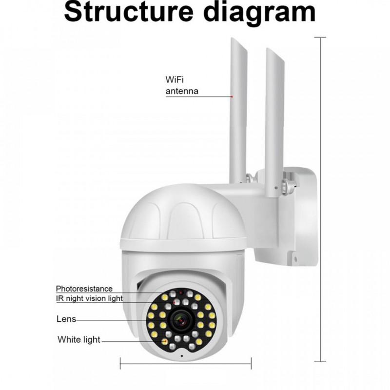 PTZ 2MP WiFi Camera Outdoor Security Camera HB66 | AI Human Detection ...