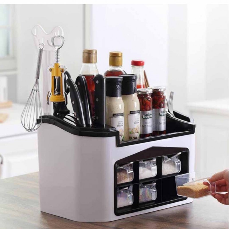 Multifunctional Seasoning Box Combined Kitchen Knife Rack
