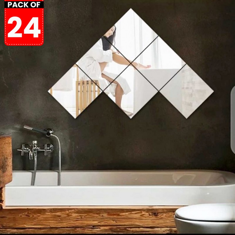 Acrylic Wall Mirror Stickers For Decoration 24 Pieces