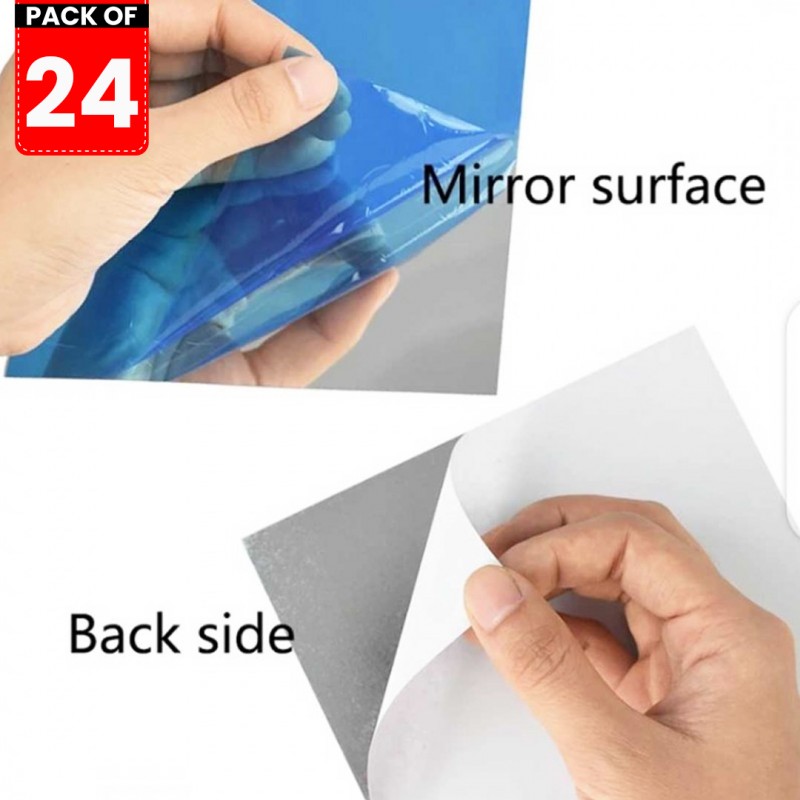 Acrylic Wall Mirror Stickers For Decoration 24 Pieces