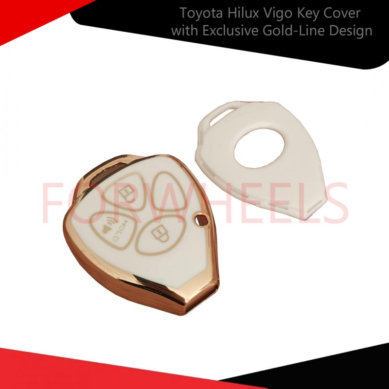 Toyota Hilux Vigo Key Cover | Exclusive Gold-Line Design | Forwheels.pk