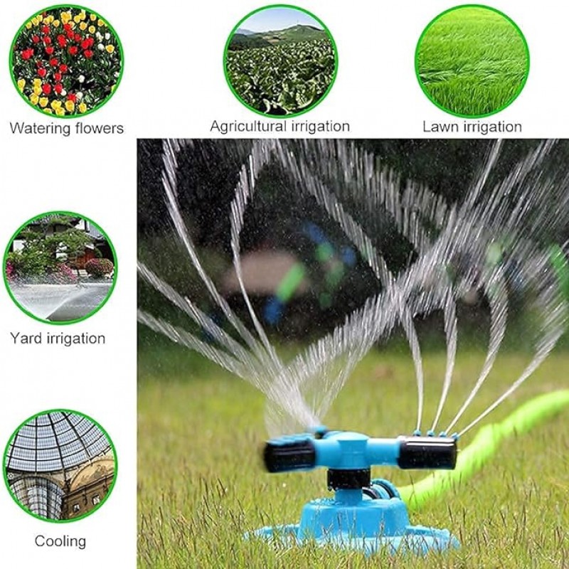 Efficient 360-Degree Three-Arm Rotary Garden Water Sprinkler | Graden ...