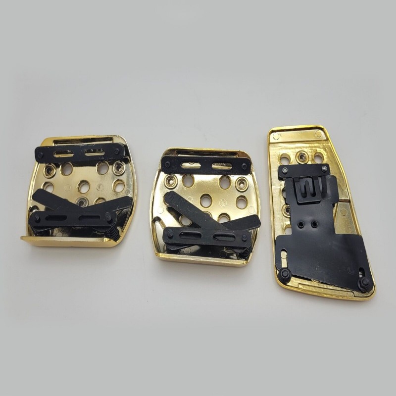 Elevate Your Style with the Golden Manual Car Pedal Set | ShopRight