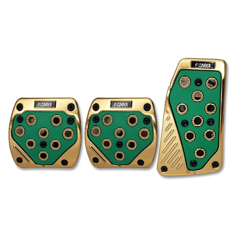 Elevate Your Style with the Golden Manual Car Pedal Set | ShopRight