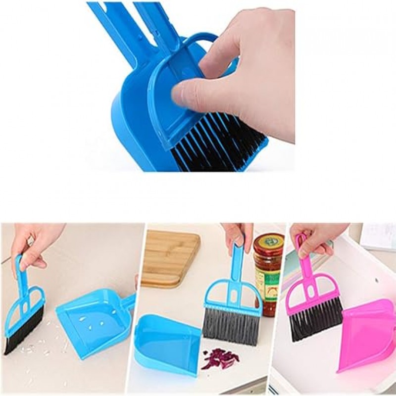 Portable Mini Dustpan and Brush Set | Compact Plastic Cleaning Kit ...