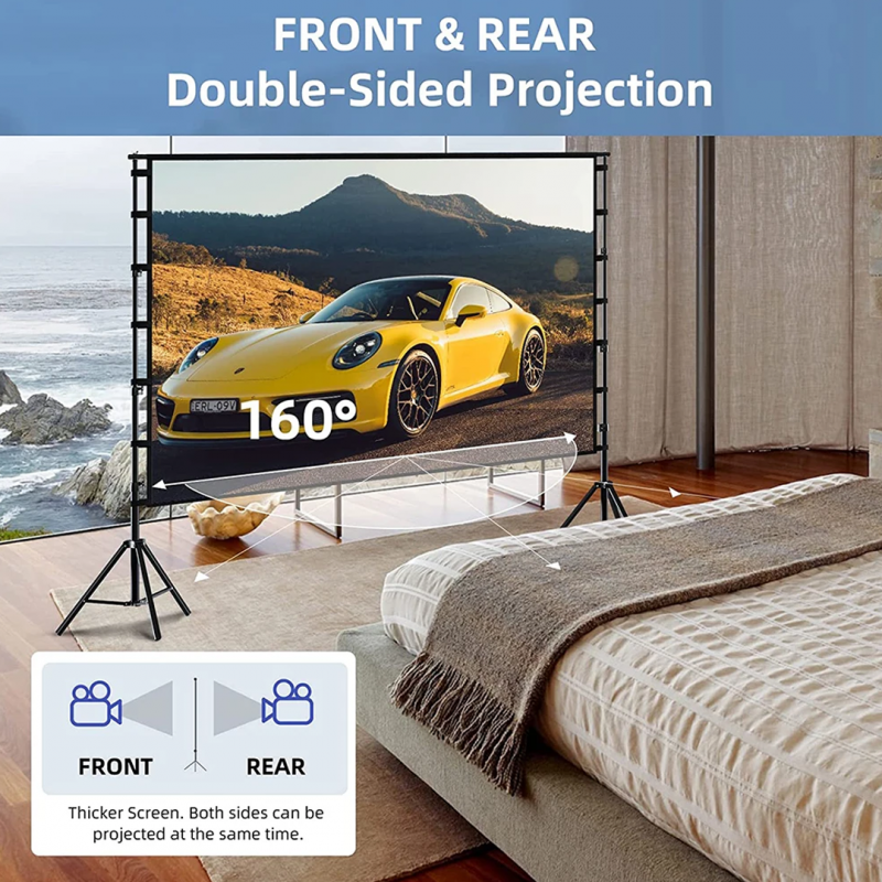 Buy Projector Screen 150 Inch Tripod Double Stand 8x10 Feet 4:3mw ...