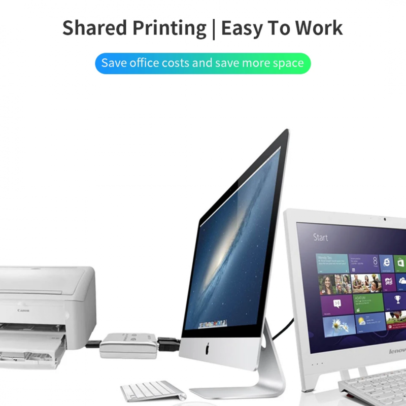 Efficient USB Printer Auto Data Switch 2 Port | Shopright.pk