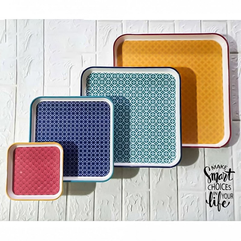 Stylish Melamine Square Tray Set | Kitchen Organiser | Shopright.pk