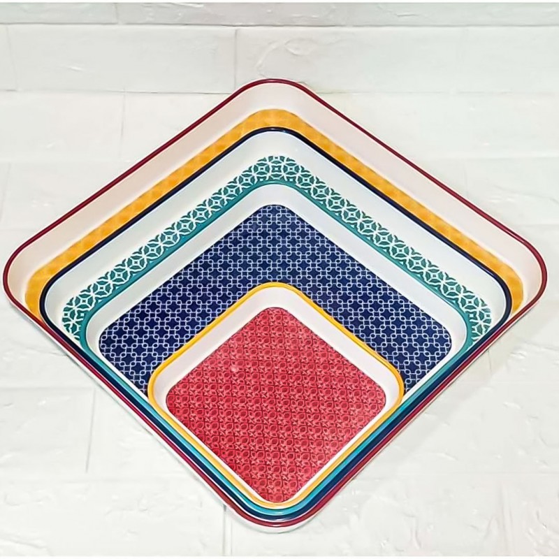 Stylish Melamine Square Tray Set | Kitchen Organiser | Shopright.pk