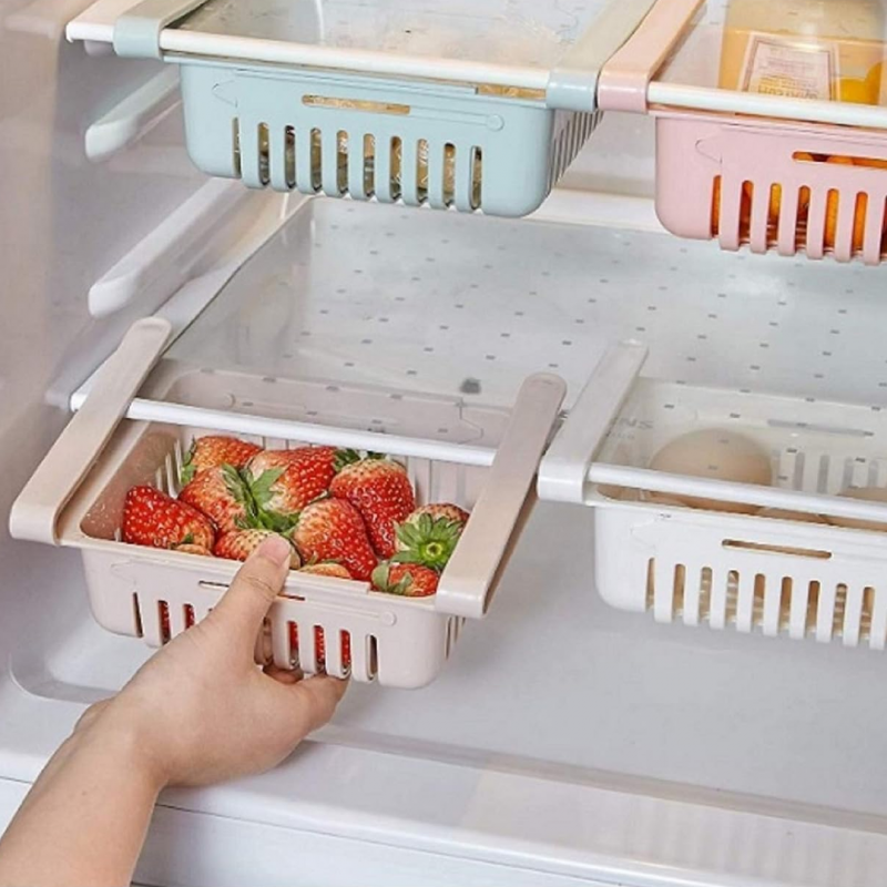 Adjustable Fridge Storage Basket | Kitchen Organiser | Shopright.pk