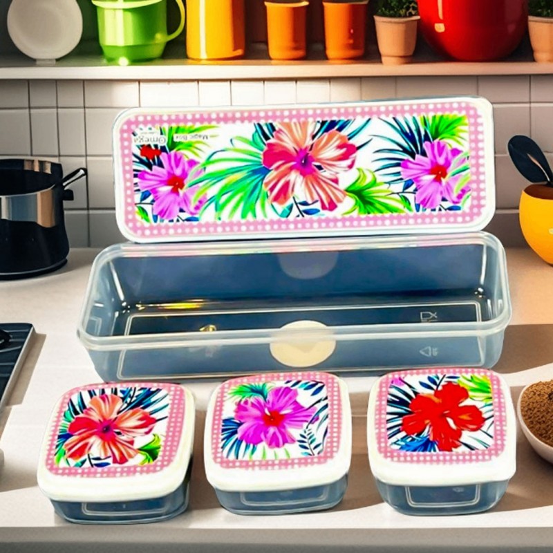 Plastic 4 In 1 Food Storage Box | Kitchen Tools | Shopright.pk