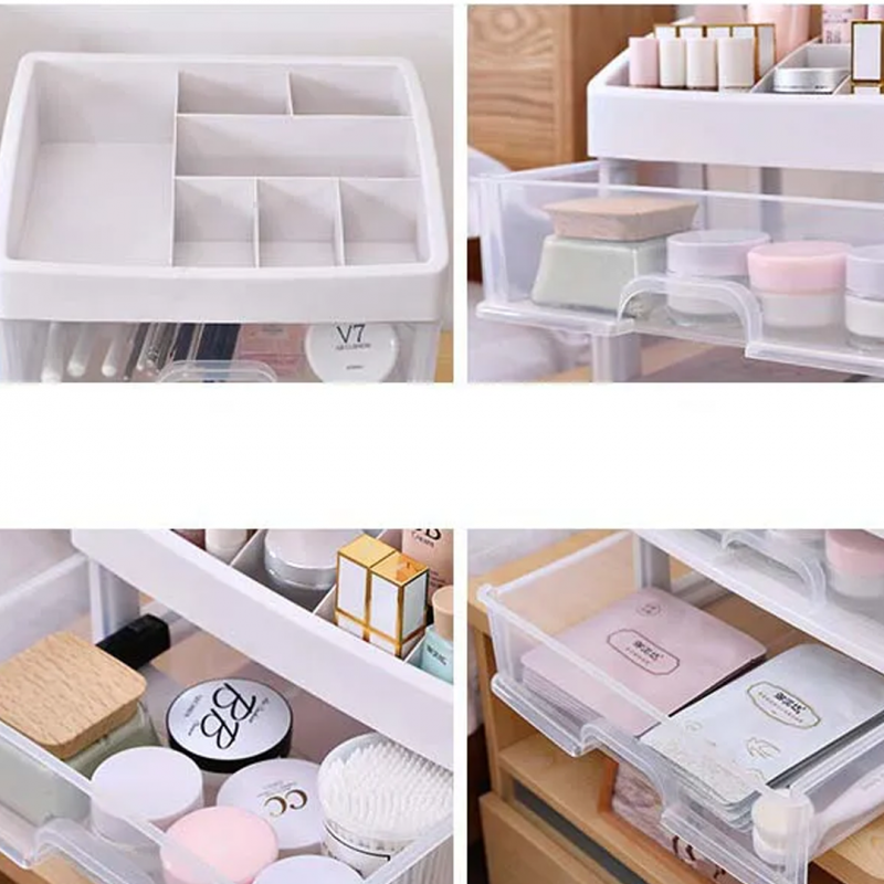 Transparent Plastic Four Layer Cosmetic Storage Box | Women Care ...