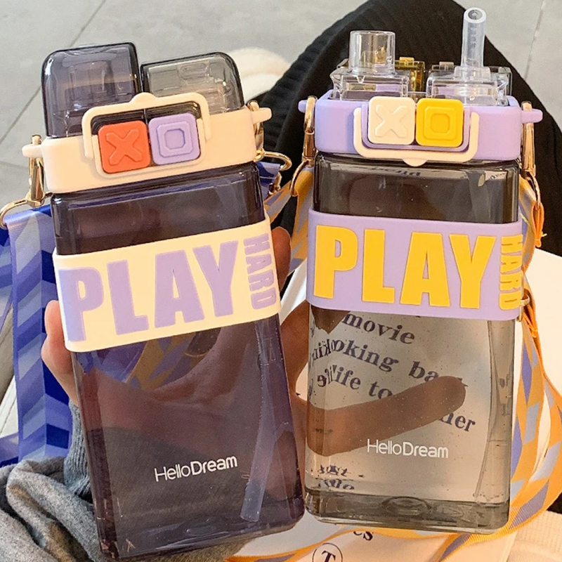 Double Drinking Water Bottle With Straw | Water Bottle | Shopright.pk