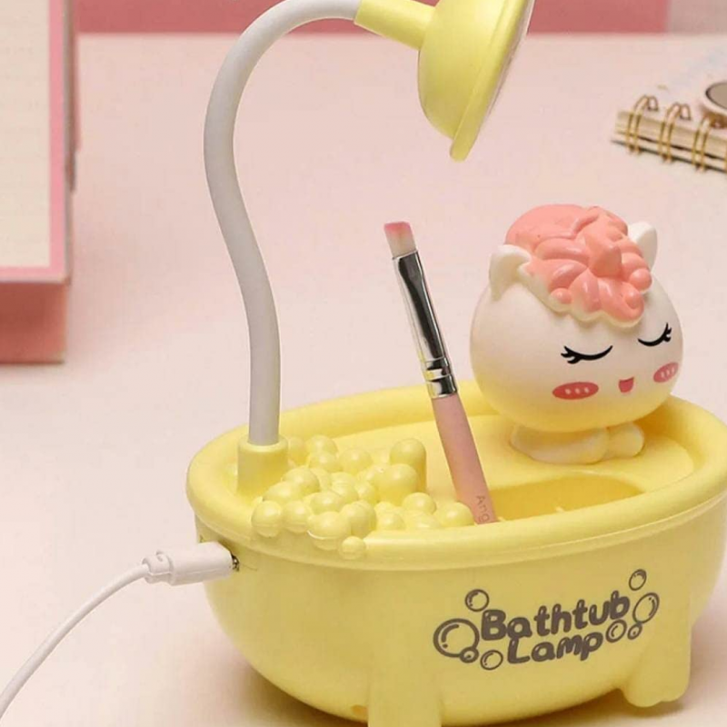 Adorable Mini LED Cartoon Lamp Pen Holder & Pencil Sharpener | Table ...