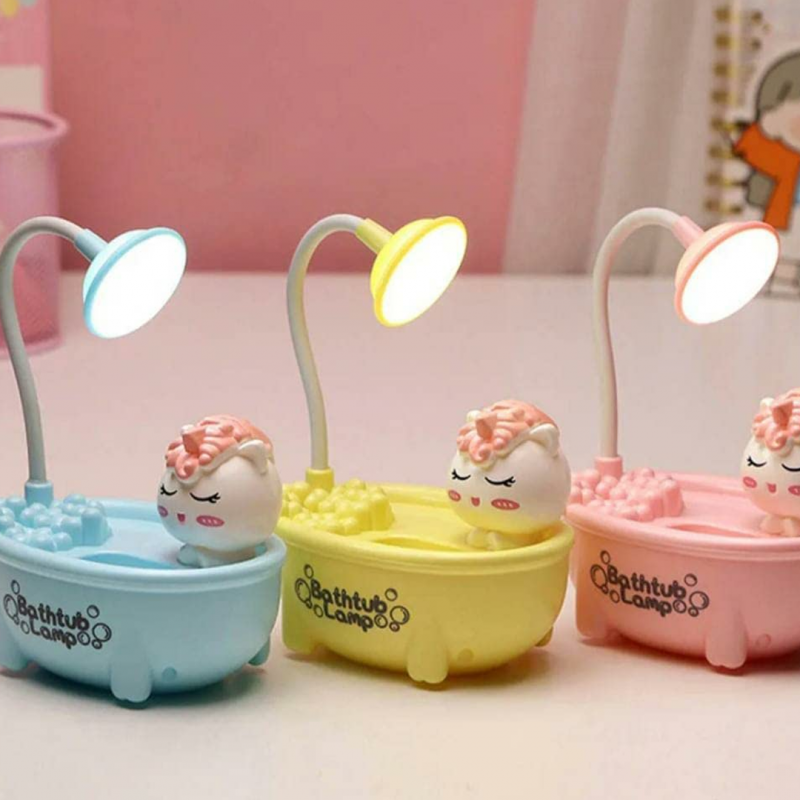 Adorable Mini LED Cartoon Lamp Pen Holder & Pencil Sharpener | Table ...