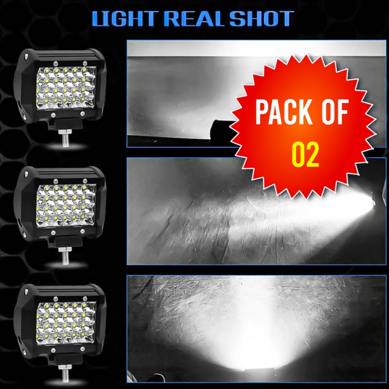 24 LED 4 Inch Light Bar for Car Truck Jeep (Pack of 02) | Car ...